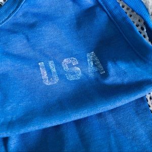 Vintage | Tops | Vintage 7s 80s Blue White Mesh Tank | Poshmark